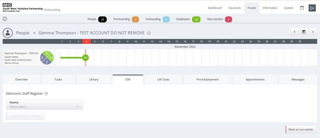 ESR (NHS Only) | DayOne Documentation